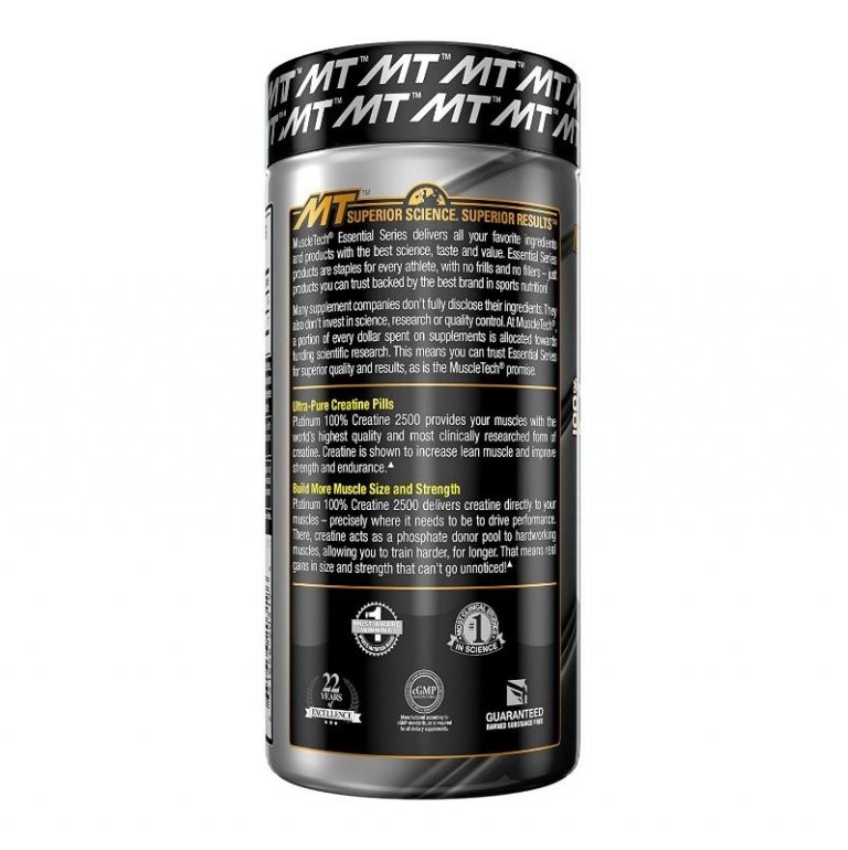 MuscleTech – Essential Series – Platinum 100% Creatine 2500 (120 ...